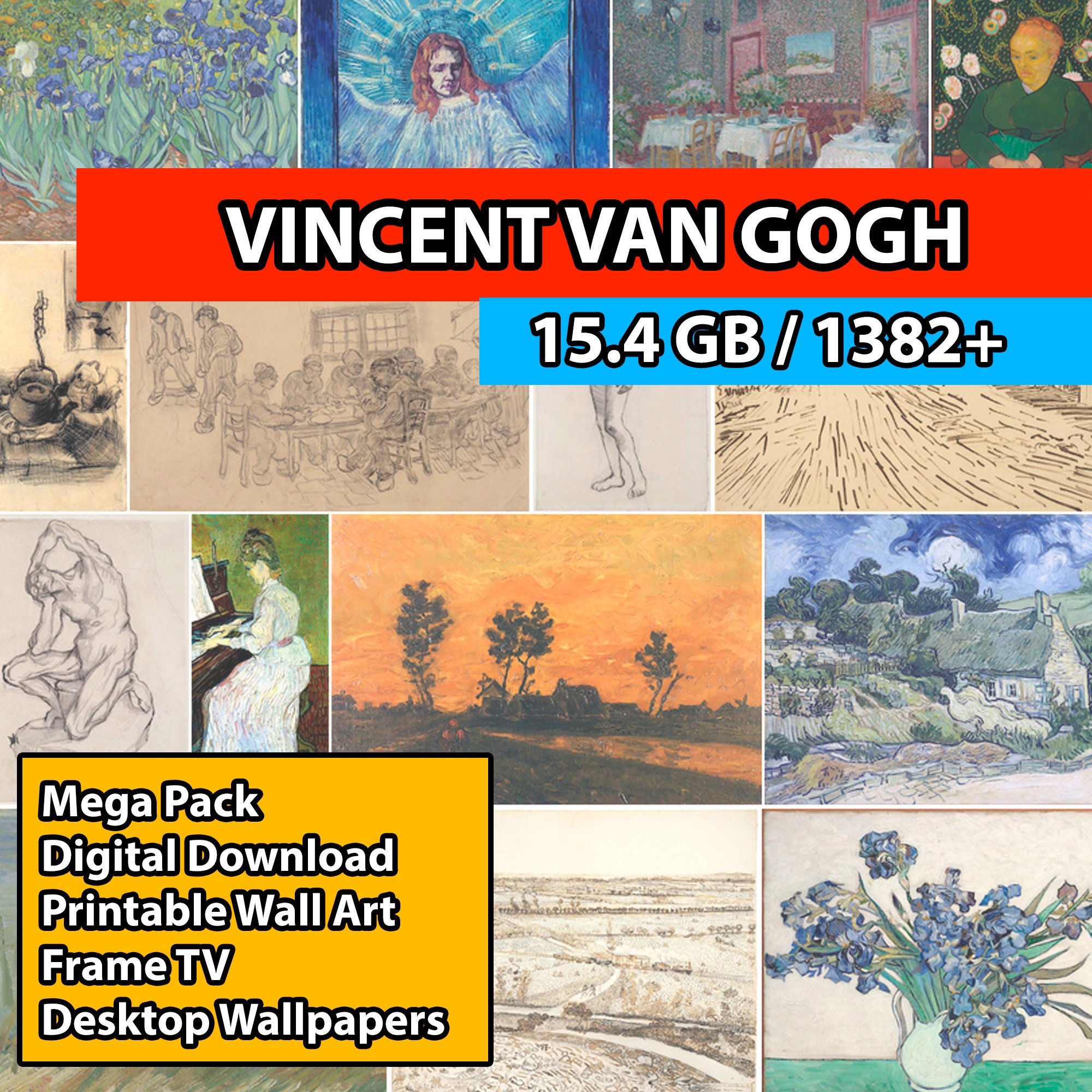 1382 Vincent Van Gogh Famous Painting Collection High-resolution ...