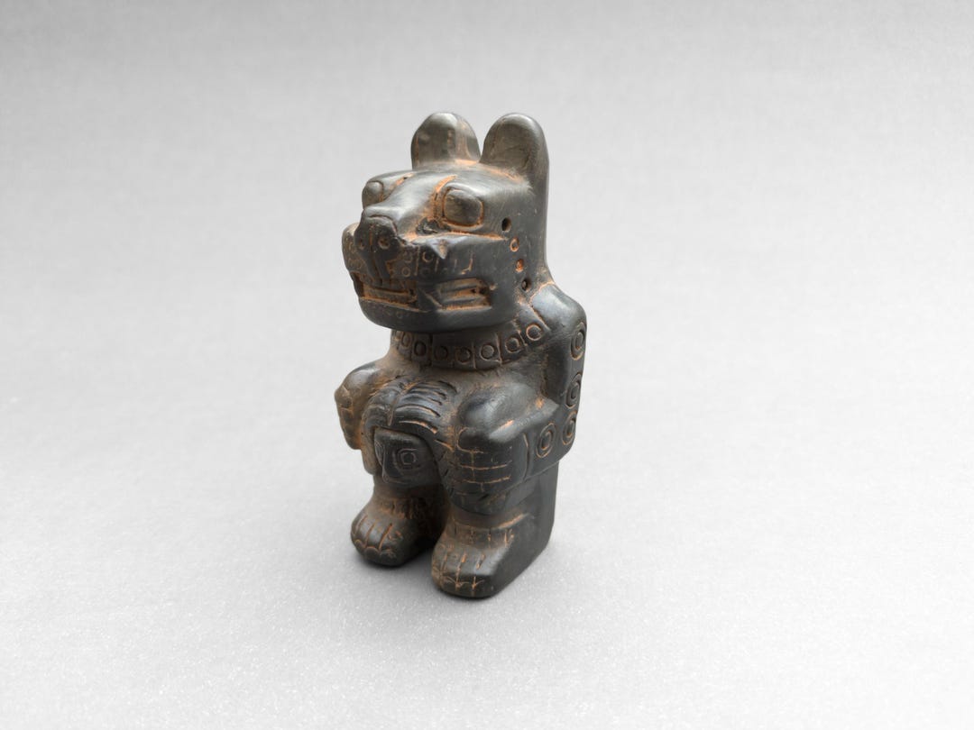 Handmade Pre-columbian Andean Shaman Puma Idol, Ceremonial Inca Pottery ...