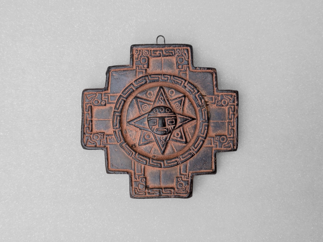 Inti Sun Chakana Handmade Shaman Idol Wall Art, Andean Cross, Peru ...