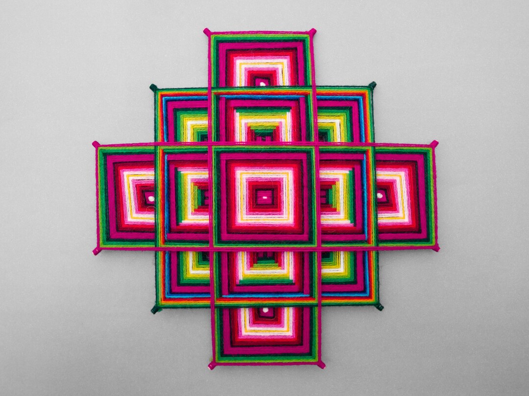 Pink Alpaca Aguayo Chakana Handmade Loom Wall Hanging Art, Inca Andean ...