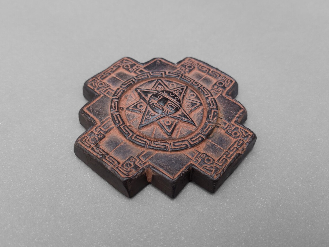 Inti Sun Chakana Handmade Shaman Idol Wall Art, Andean Cross, Peru ...