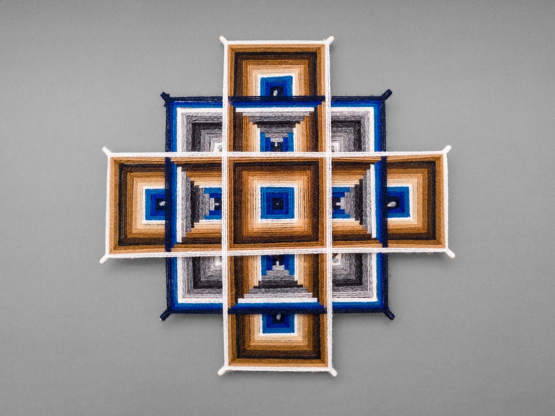 Alpaca Chakana Handmade Loom Wall Hanging Art, Inca Andean Cross, Peru ...