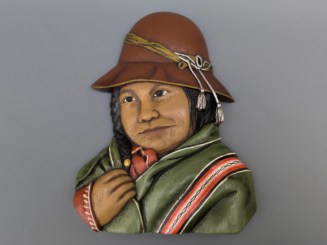 Cholita King Mahoganny Handcarving Inca Andes Traditional Bolivia Peru ...