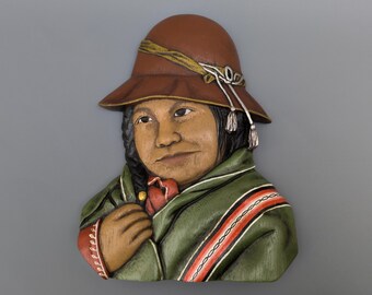 Quechua Boy King Mahoganny Handcarving Inca Andes Traditional Bolivia ...