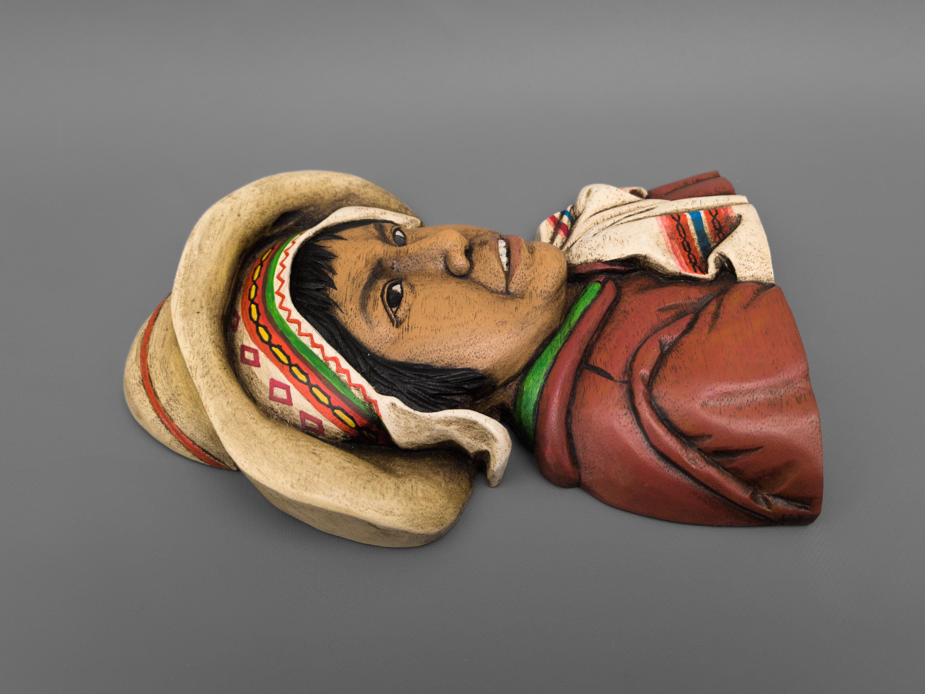 Quechua Boy King Mahoganny Handcarving Inca Andes Traditional Bolivia ...