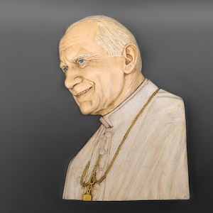 Saint John Paul II Hand-carved Mahogany Icon, Hand-painted, Handmade ...