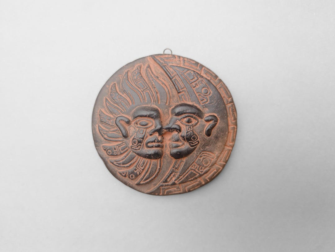 Inca Sun and Moon Gods Handmade Shaman Medal, Pre-columbian Peru ...