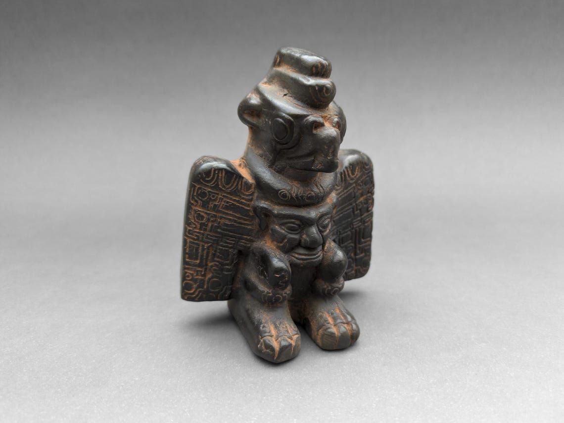 Handmade Pre-columbian Andean Shaman Condor Idol, Inca Tribal Pottery ...