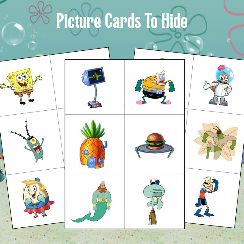 Spongebob Scavenger Hunt, Spongebob Birthday Party Games, Sponge Bob ...