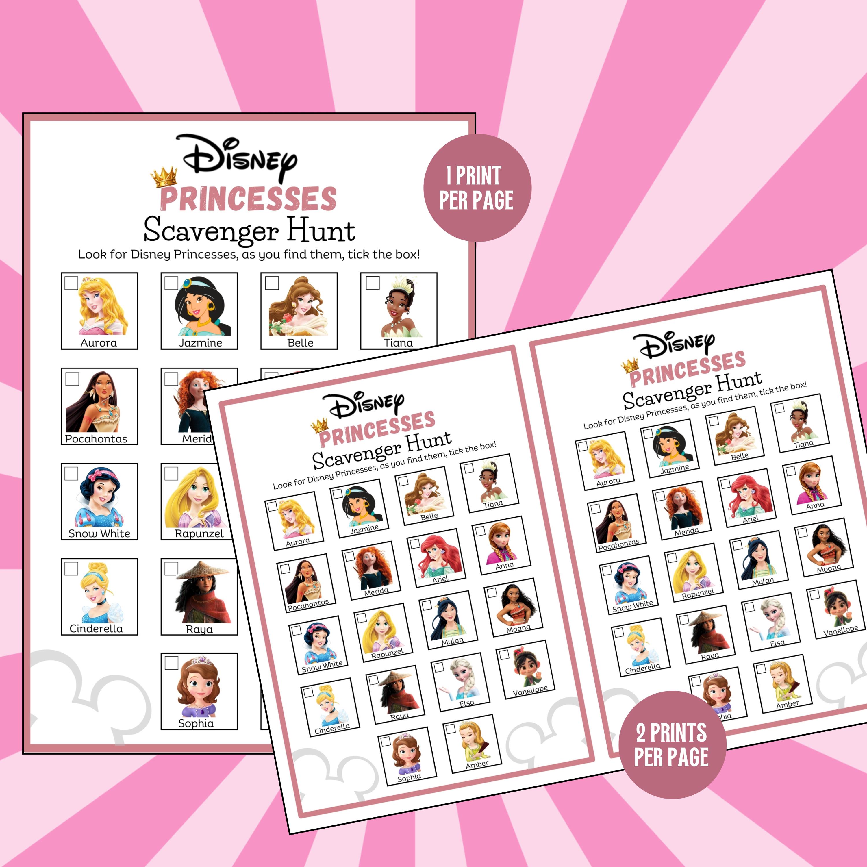 Princess Scavenger Hunt, Disney Princesses Hunt, Princess Birthday ...
