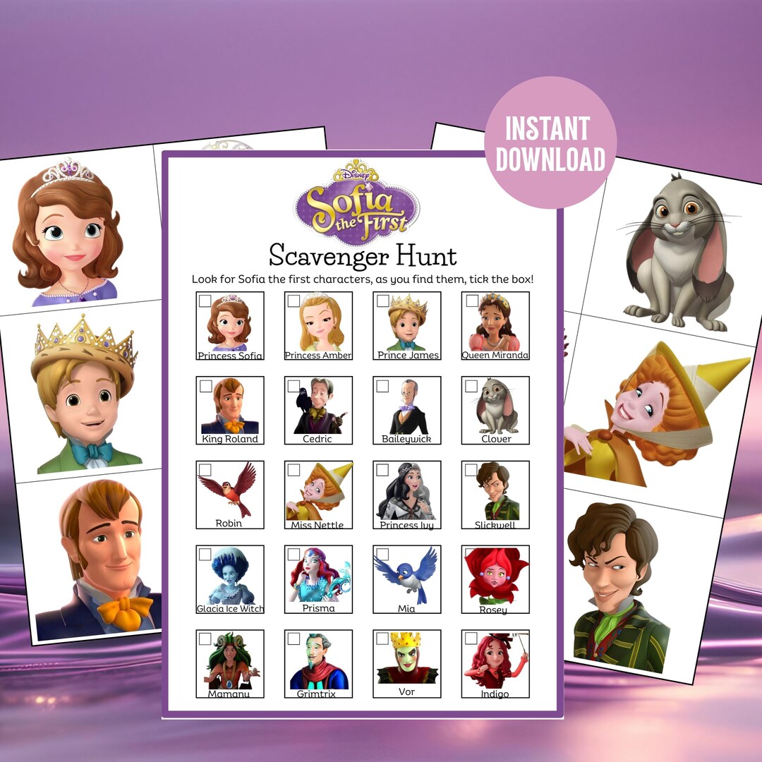 Sofia the First Scavenger Hunt, Sofia the First Printable Games ...