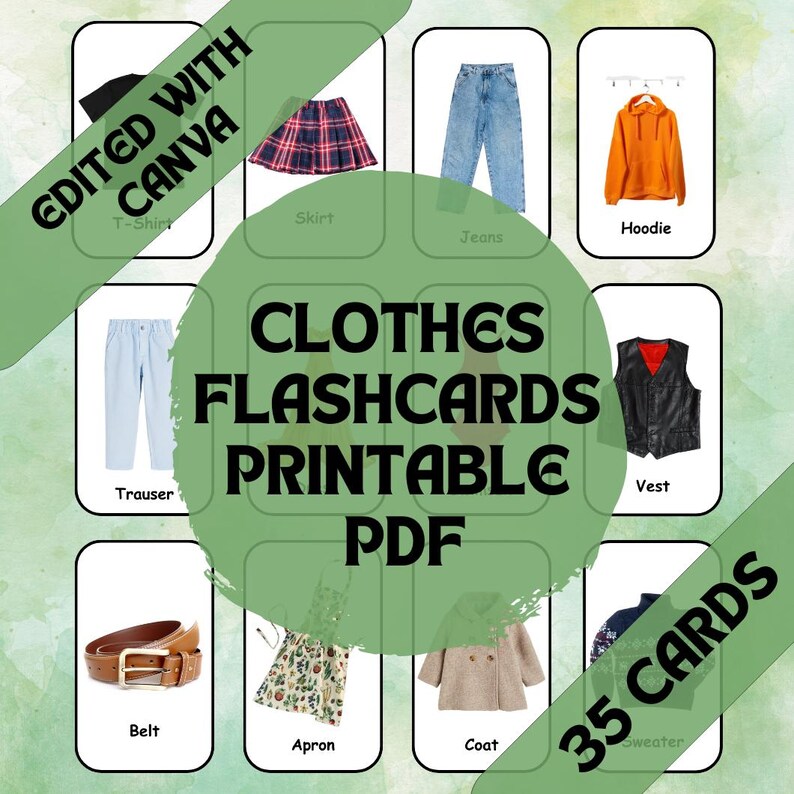 Clothes Flashcards 35 Printable Flashcard Printable Kids Cards ...