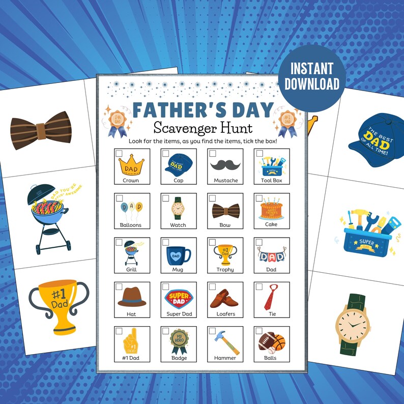Father's Day Scavenger Hunt, Printable Father's Day Treasure Hunt ...