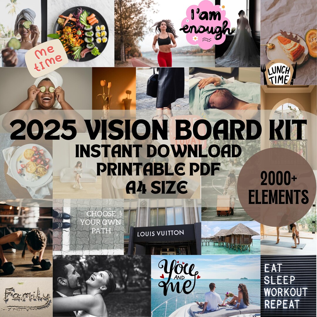 Tableros de visión imprimibles para 2025, tableros de visión en formato ...