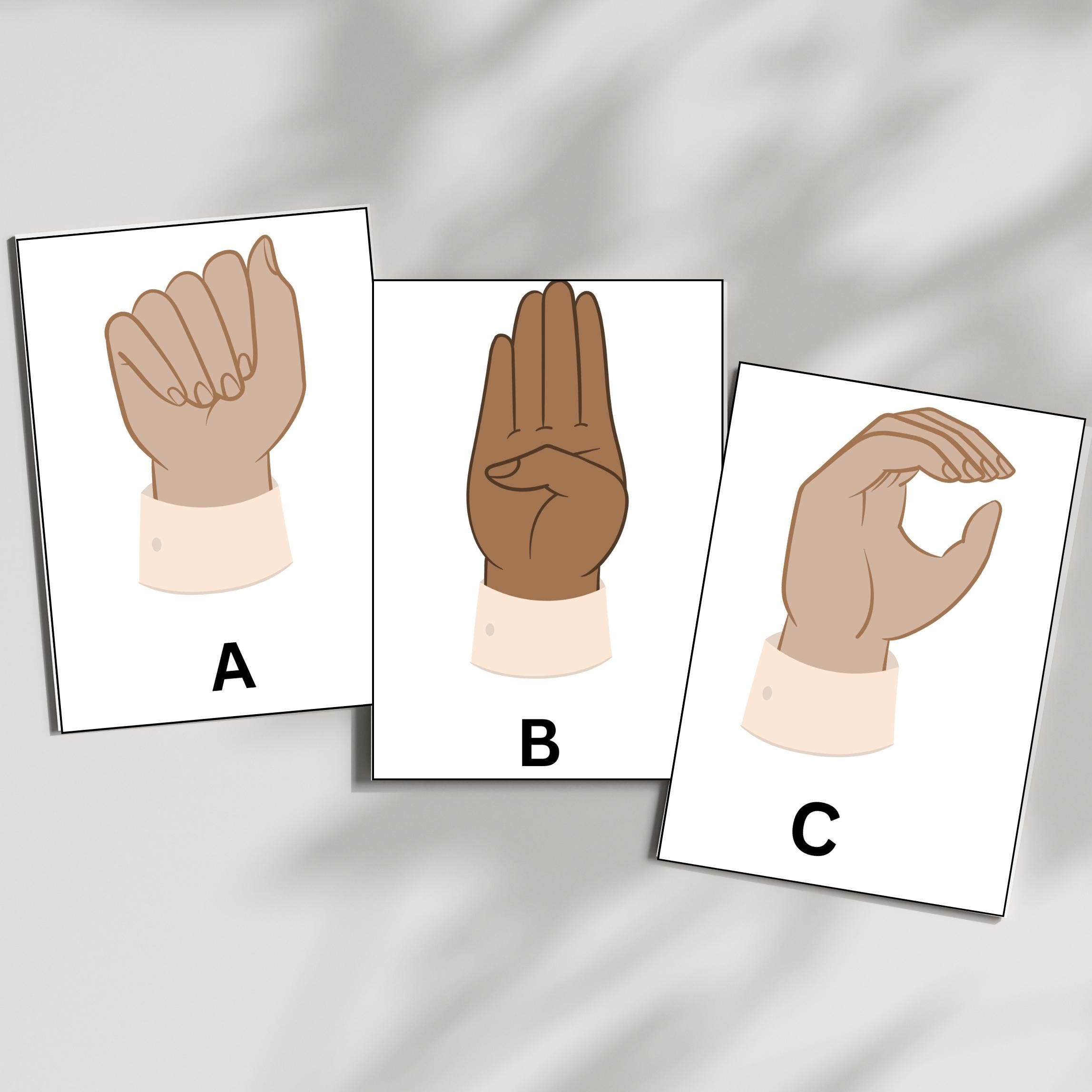 ASL Alphabet Flashcards,sign Language Flashcards,deaf Education ...