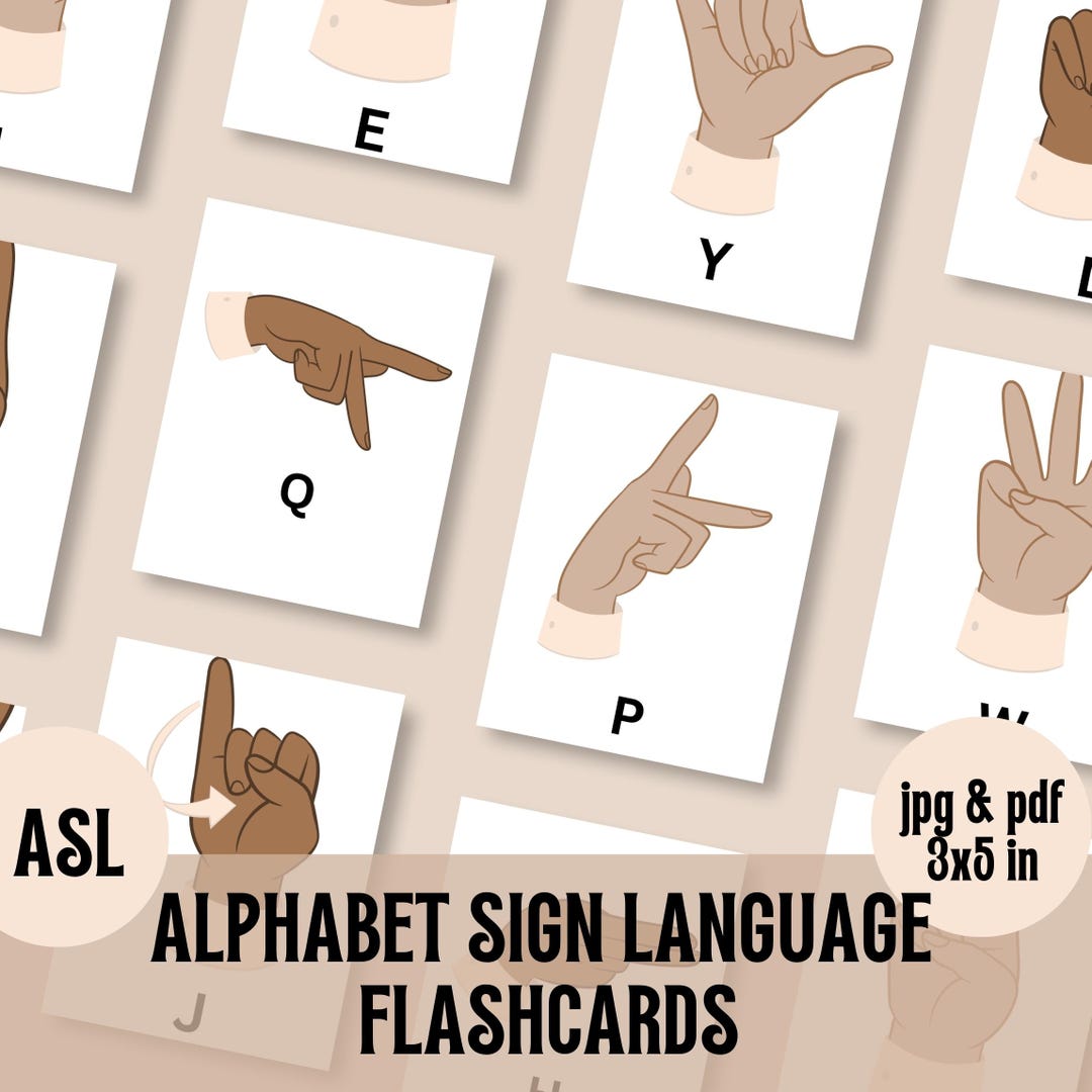 ASL Alphabet Flashcards,sign Language Flashcards,deaf Education ...