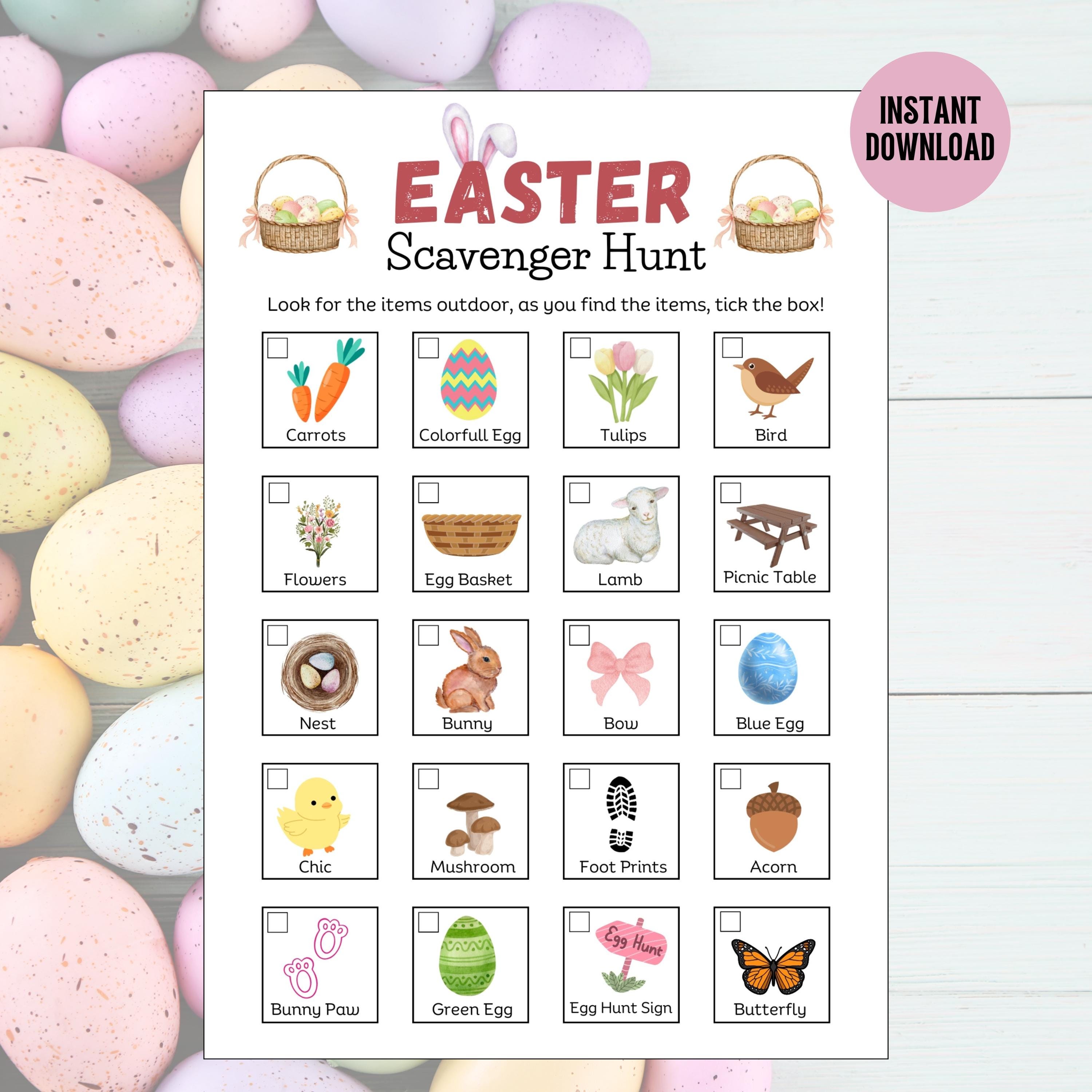Easter Scavenger Hunt, Easter Treasure Hunt, Easter Games for Kids ...