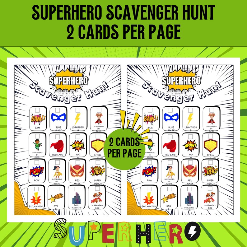 Super Hero Scavenger Hunt, Superhero Treasure Hunt, Superhero Game ...