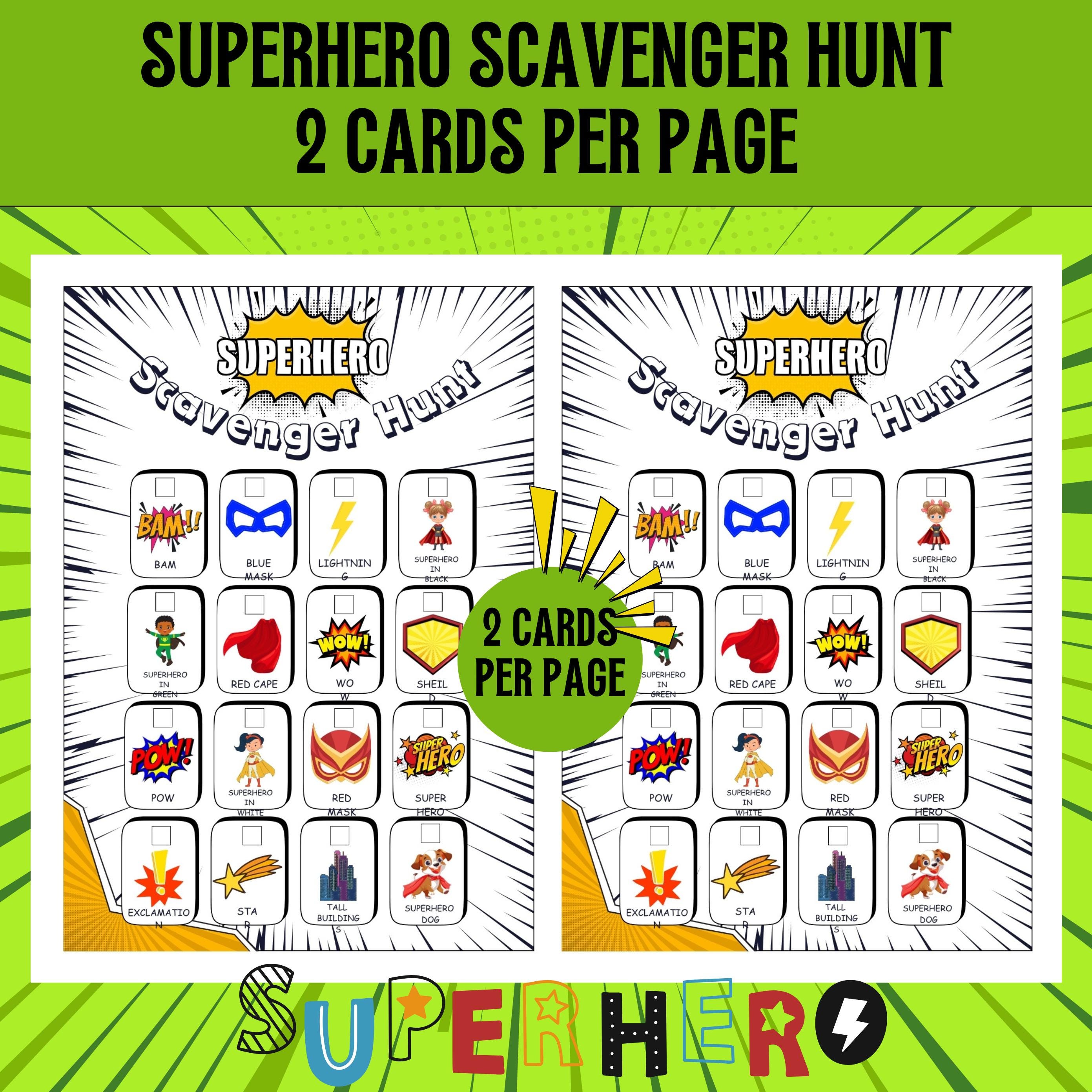 Super Hero Scavenger Hunt, Superhero Treasure Hunt, Superhero Game ...