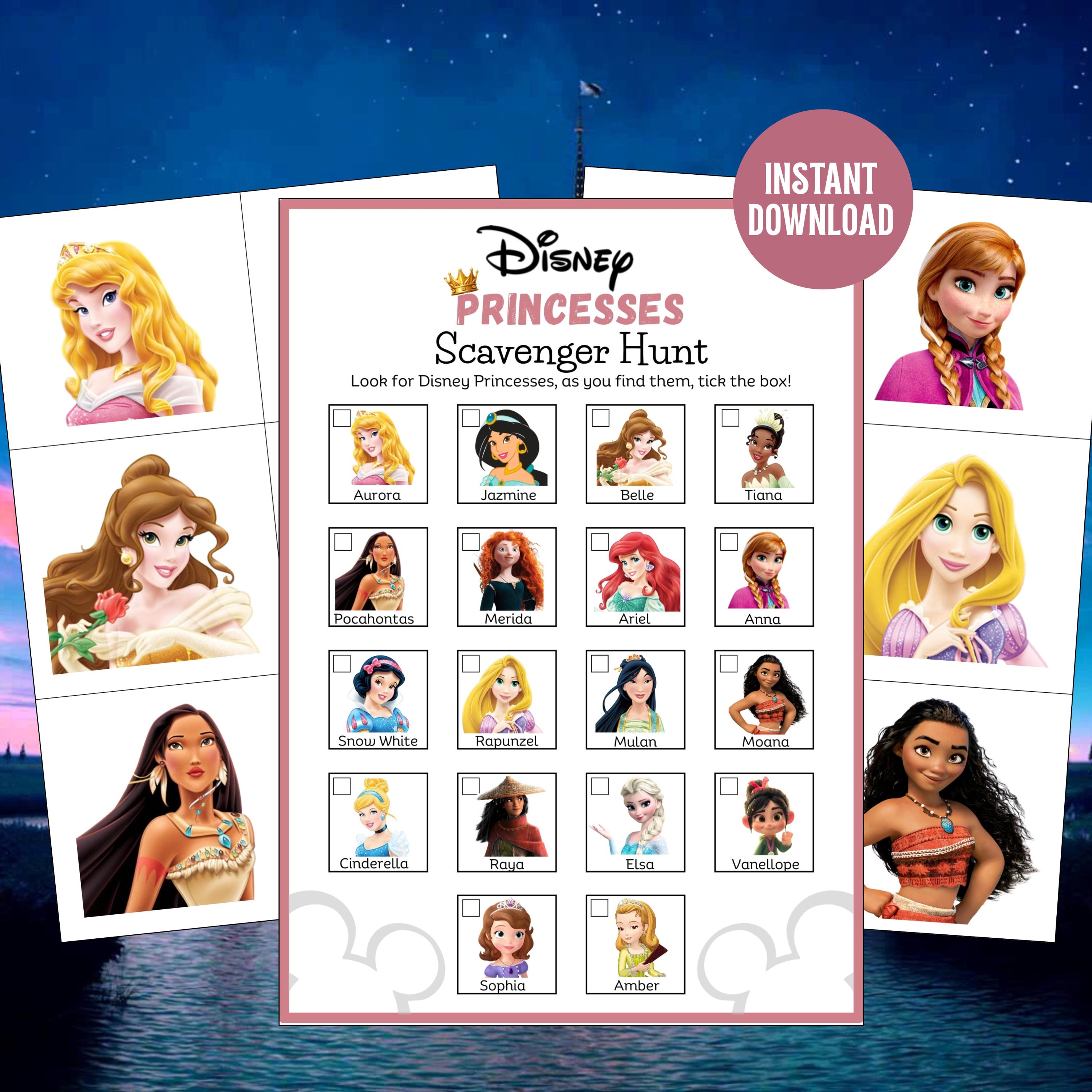 Princess Scavenger Hunt, Disney Princesses Hunt, Princess Birthday ...