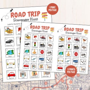 Road Trip Scavenger Hunt, Printable Road Trip Treasure Hunt, Family ...