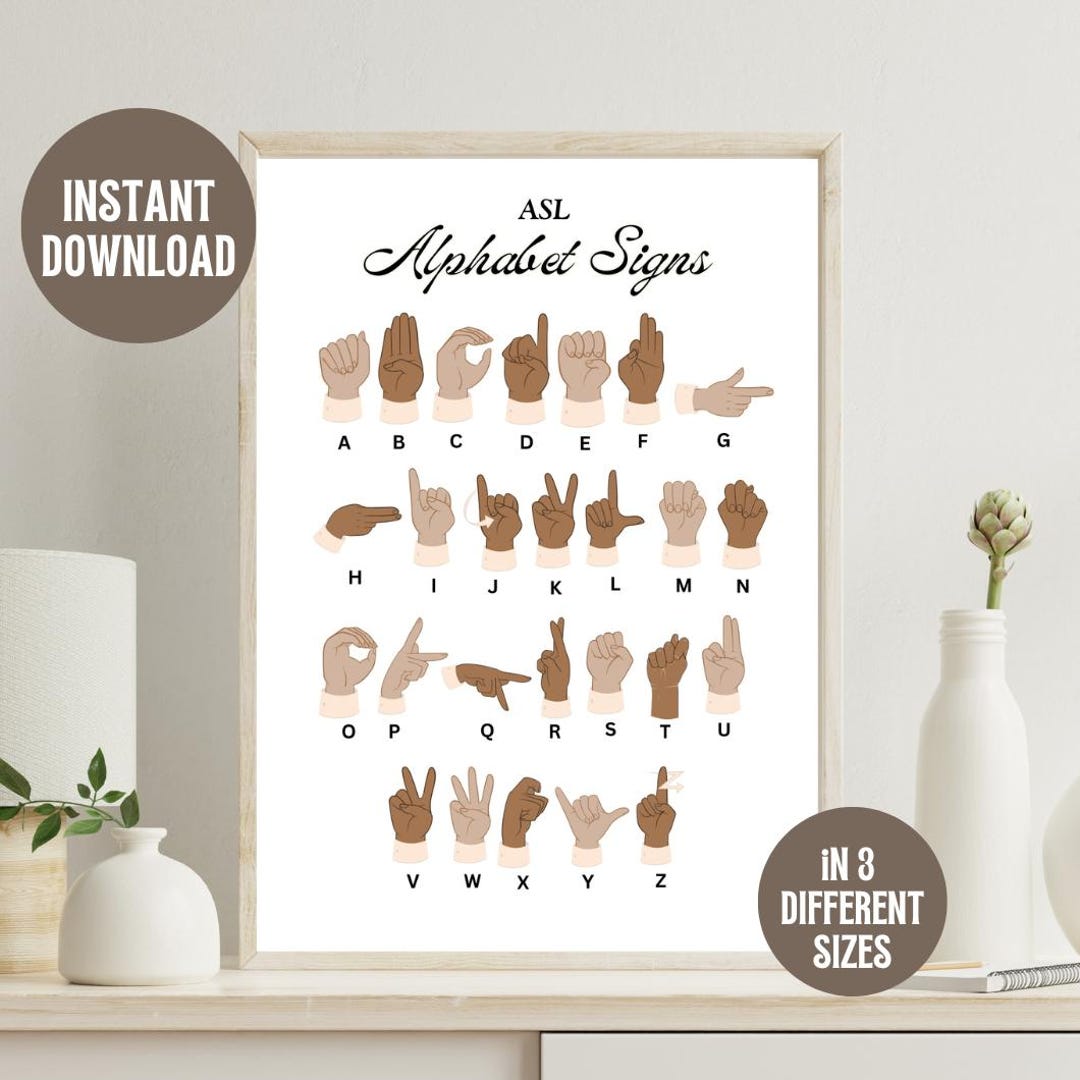 ASL Alphabet Poster, American Sign Language Poster, Inclusive Sign ...