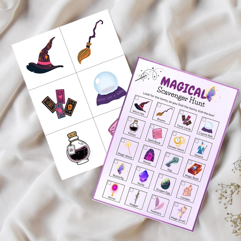 Wizard Scavenger Hunt, Printable Wizard Party Games, Magical Wizard ...