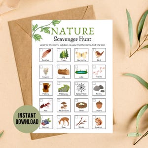 Nature Scavenger Hunt, Outdoor Nature Scavenger Hunt, Nature Hunt ...