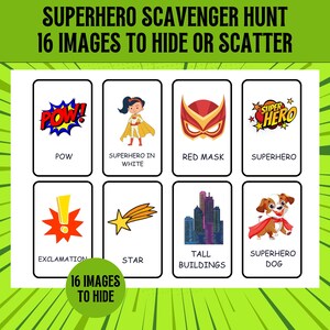 Super Hero Scavenger Hunt, Superhero Treasure Hunt, Superhero Game ...