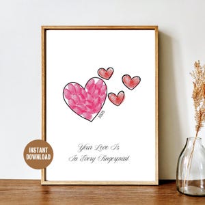 DIY Fingerprints Keepsake, Fingerprint Craft Printable, Mothers Day ...