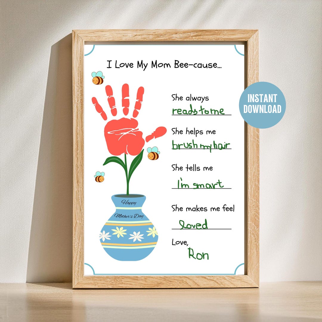 Mother's Day Handprint Craft, Classroom Mothers Day Activity, Mothers ...