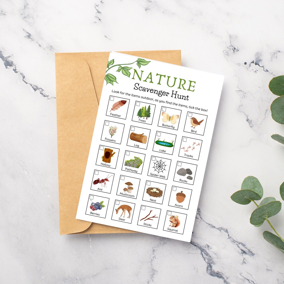 Nature Scavenger Hunt, Outdoor Nature Scavenger Hunt, Nature Hunt ...