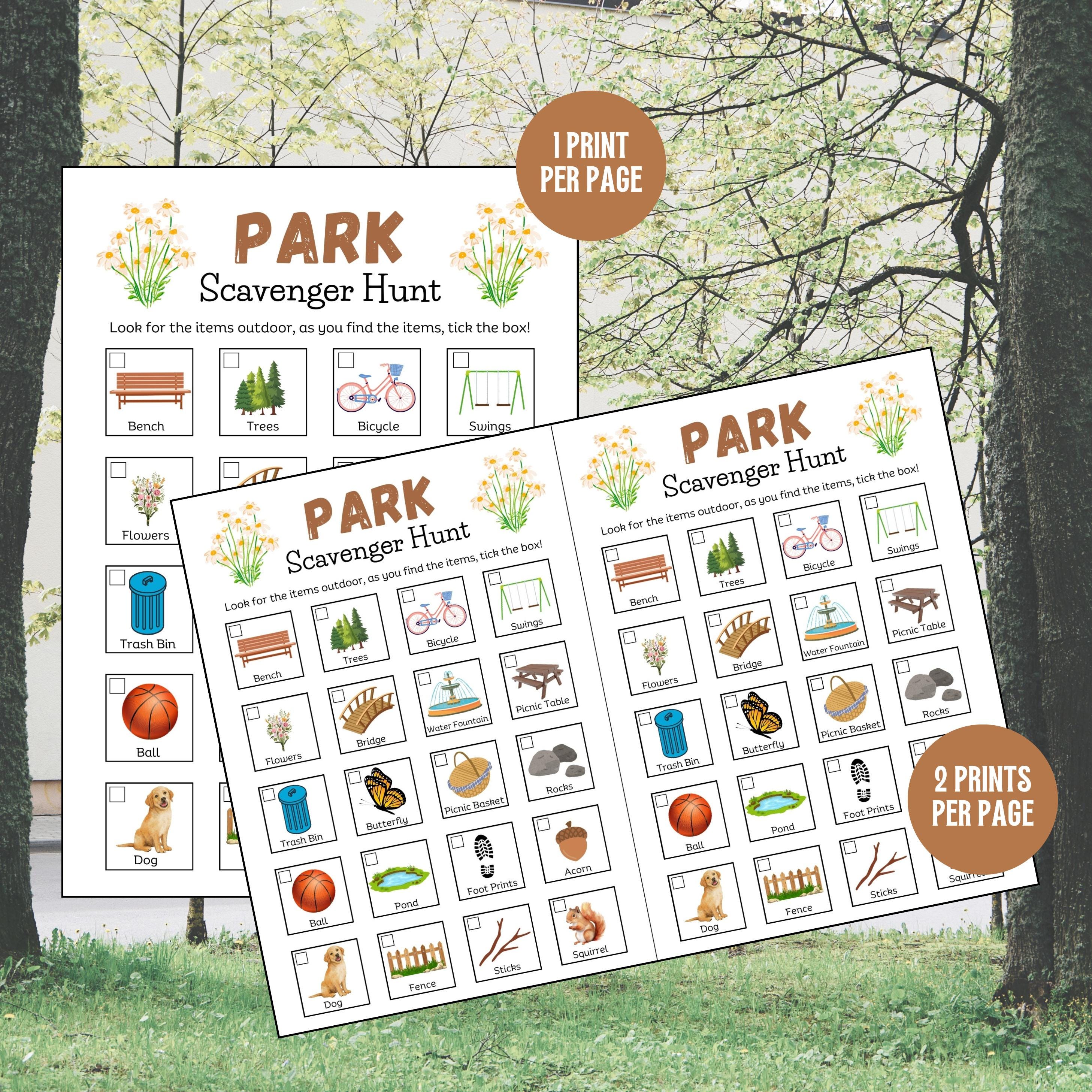 Park Scavenger Hunt, Printable Park Treasure Hunt, Outdoor Scavenger ...