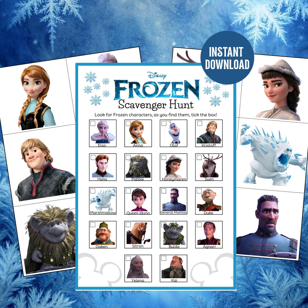 Frozen Scavenger Hunt, Frozen Printable Games, Frozen Birthday Game ...