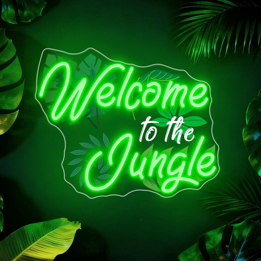 Welcome to the Jungle Neon Sign: Letter Light up Sign for Garden Home ...