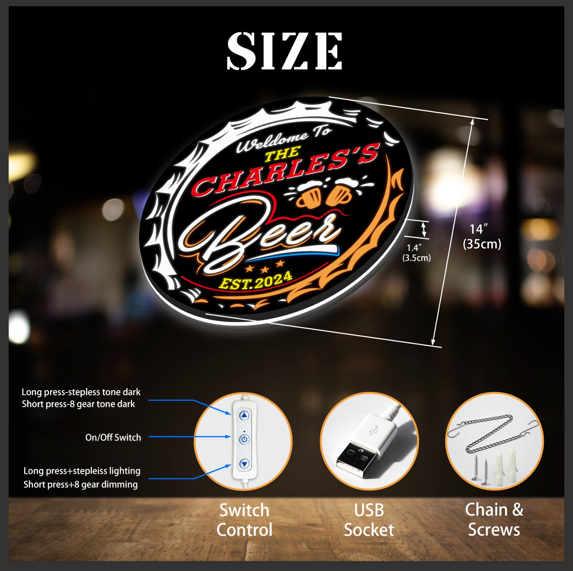 Custom Made Lightbox Round Light Box Store Sign Business Sign Bar Sign ...
