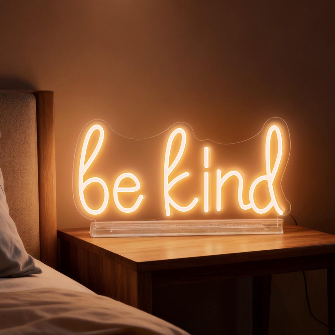 Letrero de neón "Be Kind", decoración de escritorio LED personalizada ...