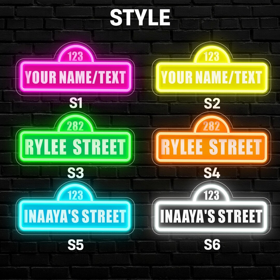 Personalized Elmo Street Style LED Neon Sign: Custom Name Decor - Etsy
