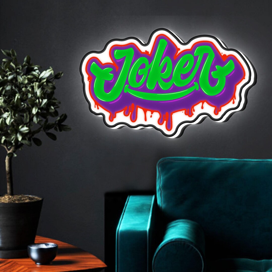 Custom Joker LED Lightbox: Personalized Home Bar Decor - Etsy
