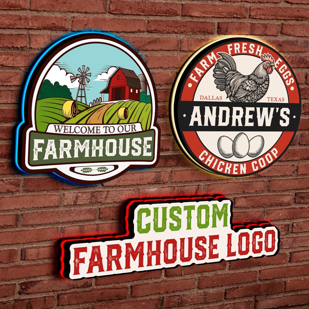 Custom Farm Neon Sign: Rustic Barn Decor, Personalized Farmhouse - Etsy
