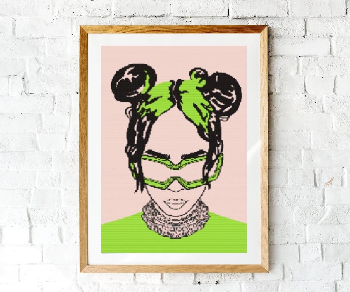 Billie Eilish Cross Stitch Pattern Digital Pdf - Etsy