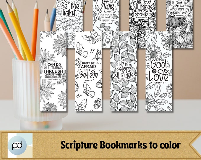 Printable Bible Verse Bookmark Set Digital Bookmark Bundle Scripture ...