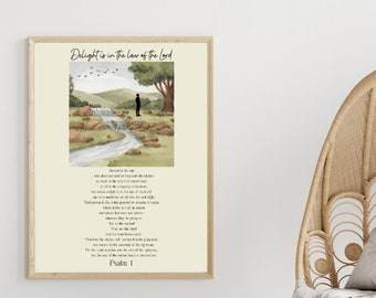 Psalm 1 Poster Art Print Blessed is the Man... - Etsy