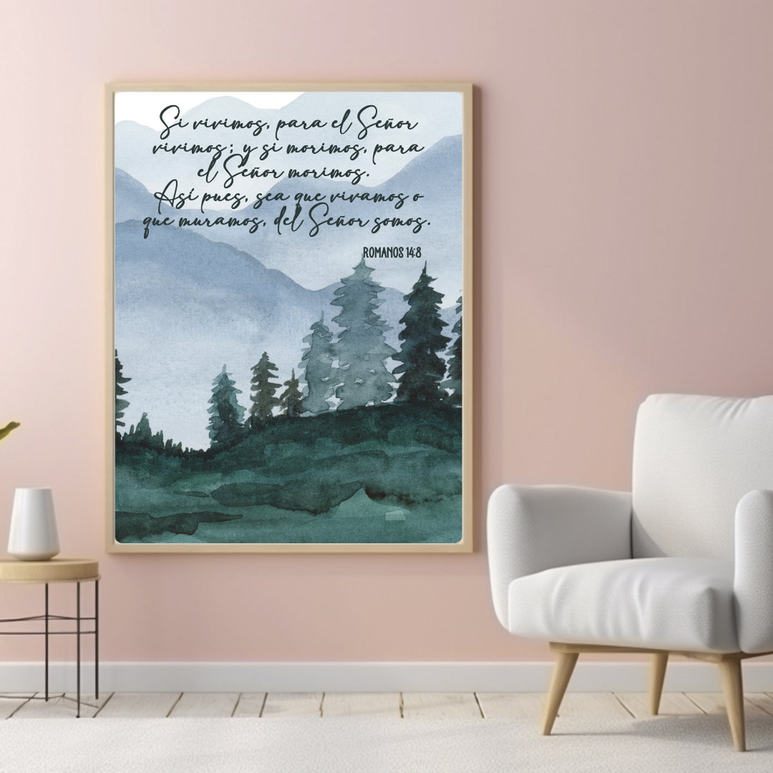 Spanish Bible Verse Print, Romanos 14:8 Print, Faith Spanish Printable ...