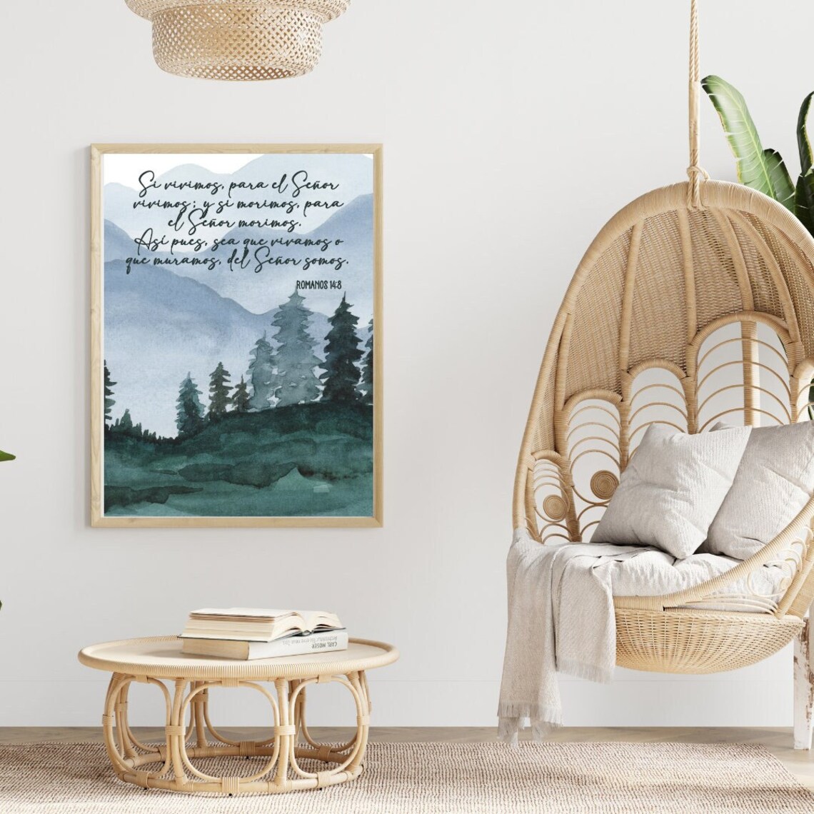 Spanish Bible Verse Print, Romanos 14:8 Print, Faith Spanish Printable ...