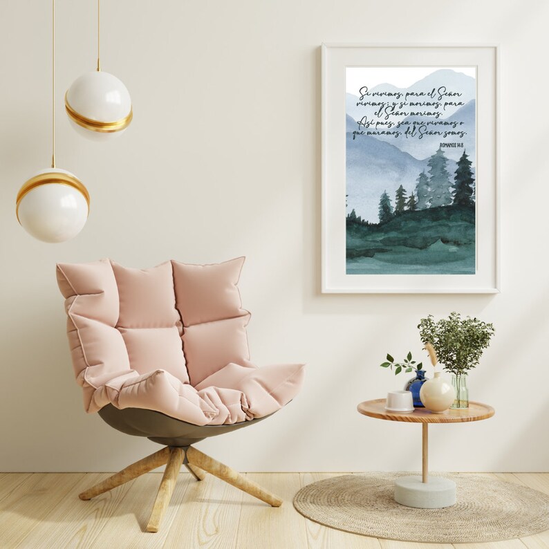 Spanish Bible Verse Print, Romanos 14:8 Print, Faith Spanish Printable ...