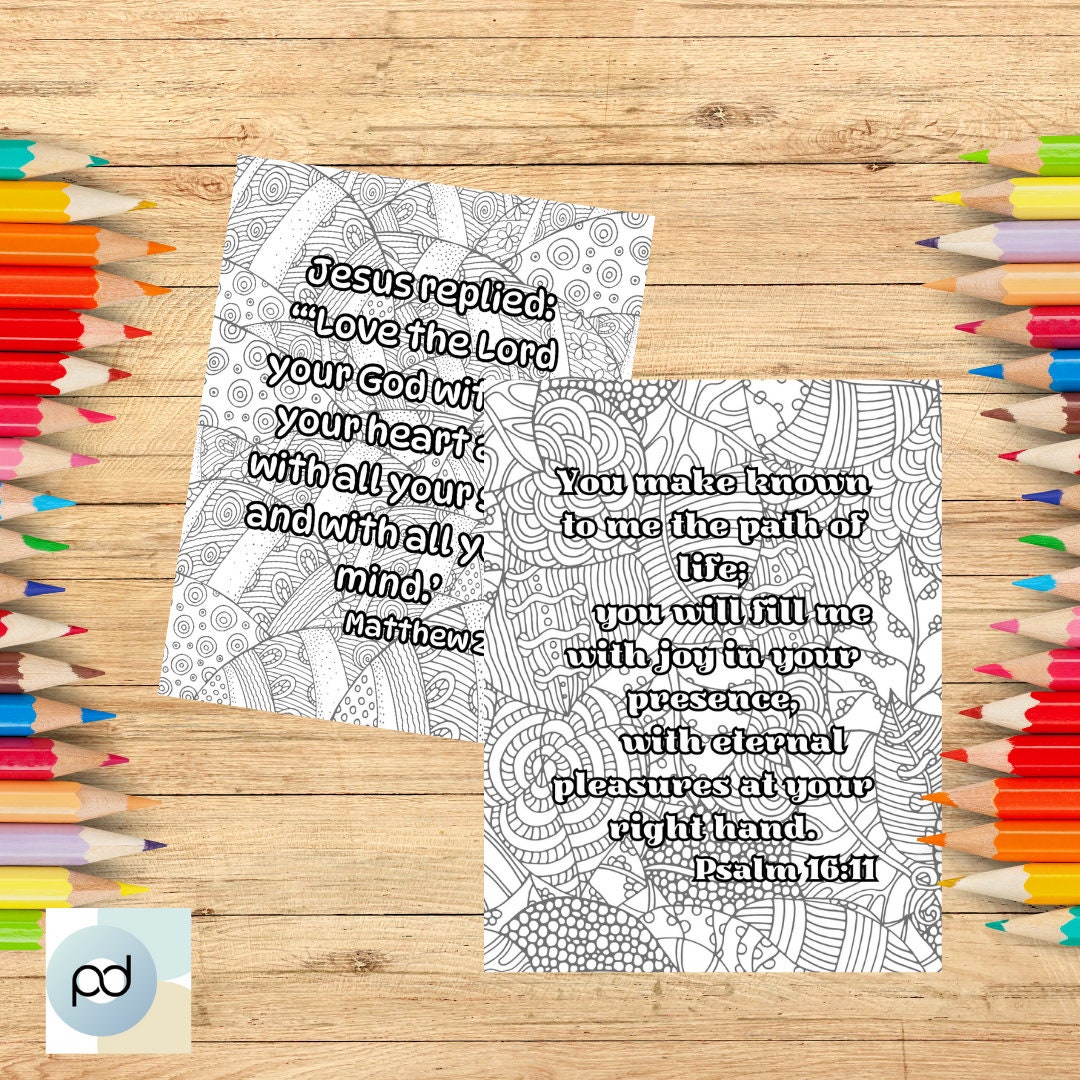 10 Printable Scripture Coloring Pages, Faith Based Coloring, Bible ...