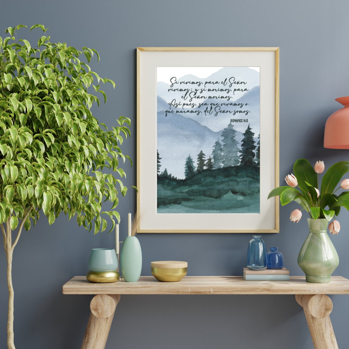 Spanish Bible Verse Print, Romanos 14:8 Print, Faith Spanish Printable ...