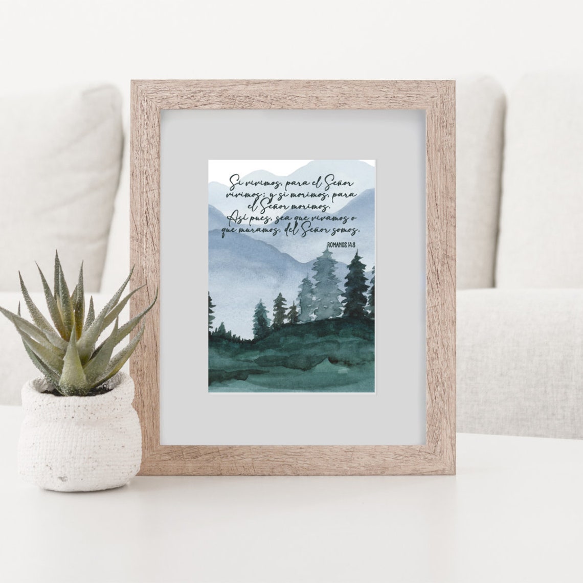 Spanish Bible Verse Print, Romanos 14:8 Print, Faith Spanish Printable ...