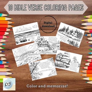 10 Printable Scripture Coloring Pages, Faith Based Coloring, Bible ...